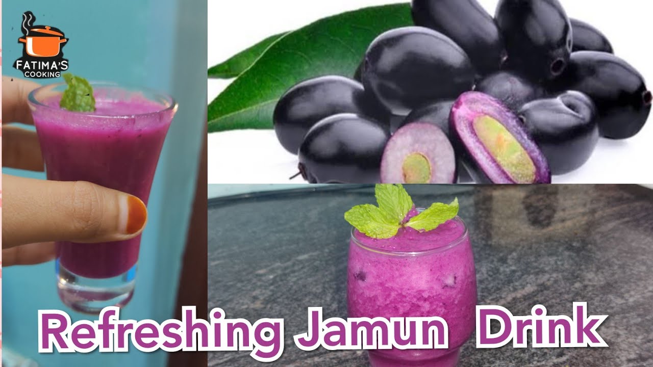 Refreshing Jamun Drink | kala jamun juice || Fathima's Cooking - YouTube