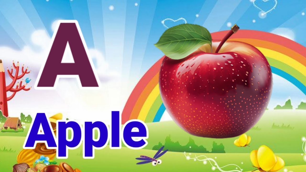 A for apple, kids song abcd song, abcd rhymes, abcd learning ...