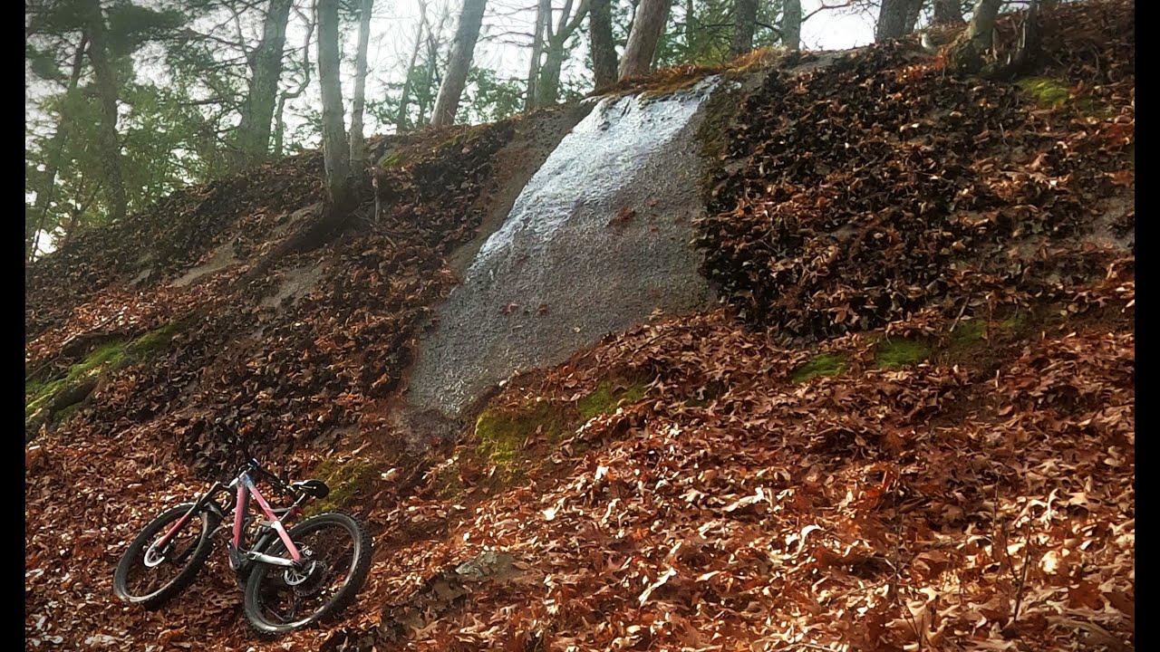 Icy 20' rock rolls, leaf surfing, and hucking the little bike - YouTube