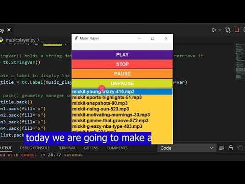 How To Make A Music Player GUI Using Python Tkinter Framework And Pygame Library - YouTube