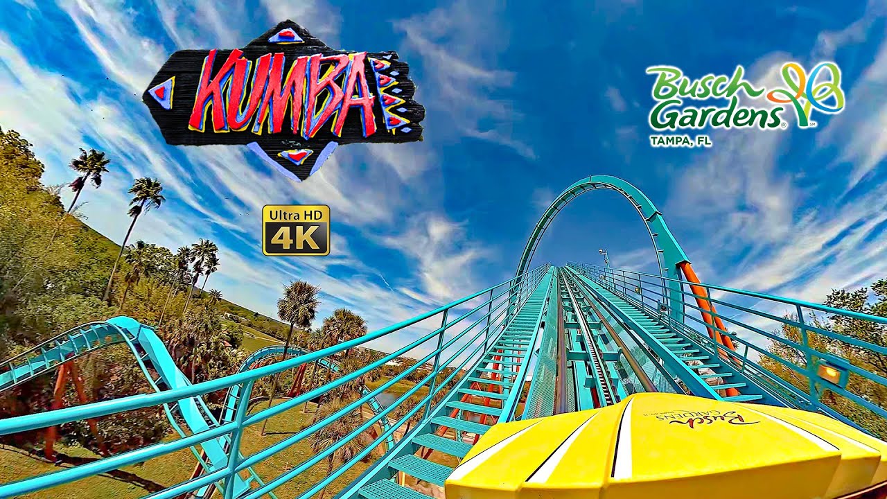 Kumba Roller Coaster On Ride Front Row 4K POV Busch Gardens Tampa 2024 ...