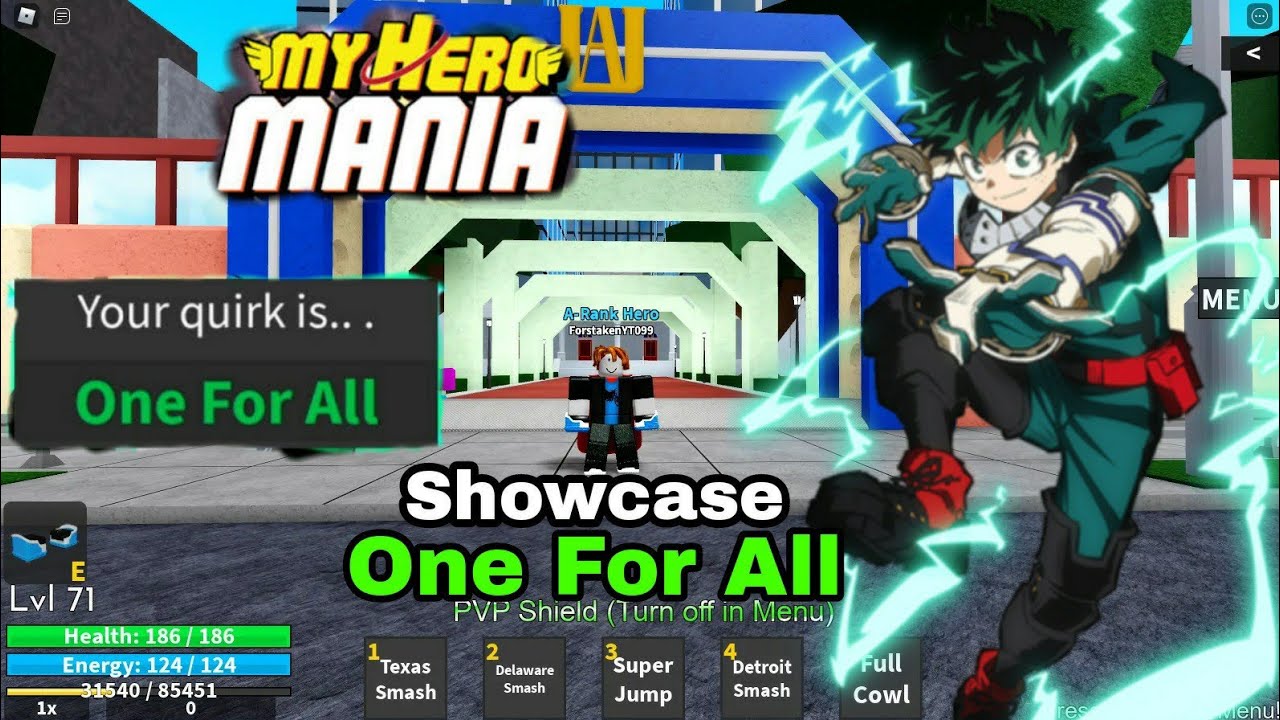 My Hero Mania Roblox: Showcase One For All Legendary Quirk This Quirk ...