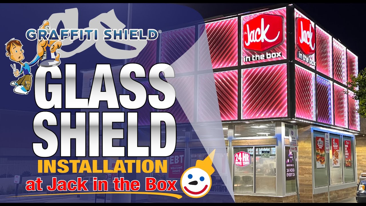 Graffiti Shield installation of Glass Shield at Jack in the Box - YouTube