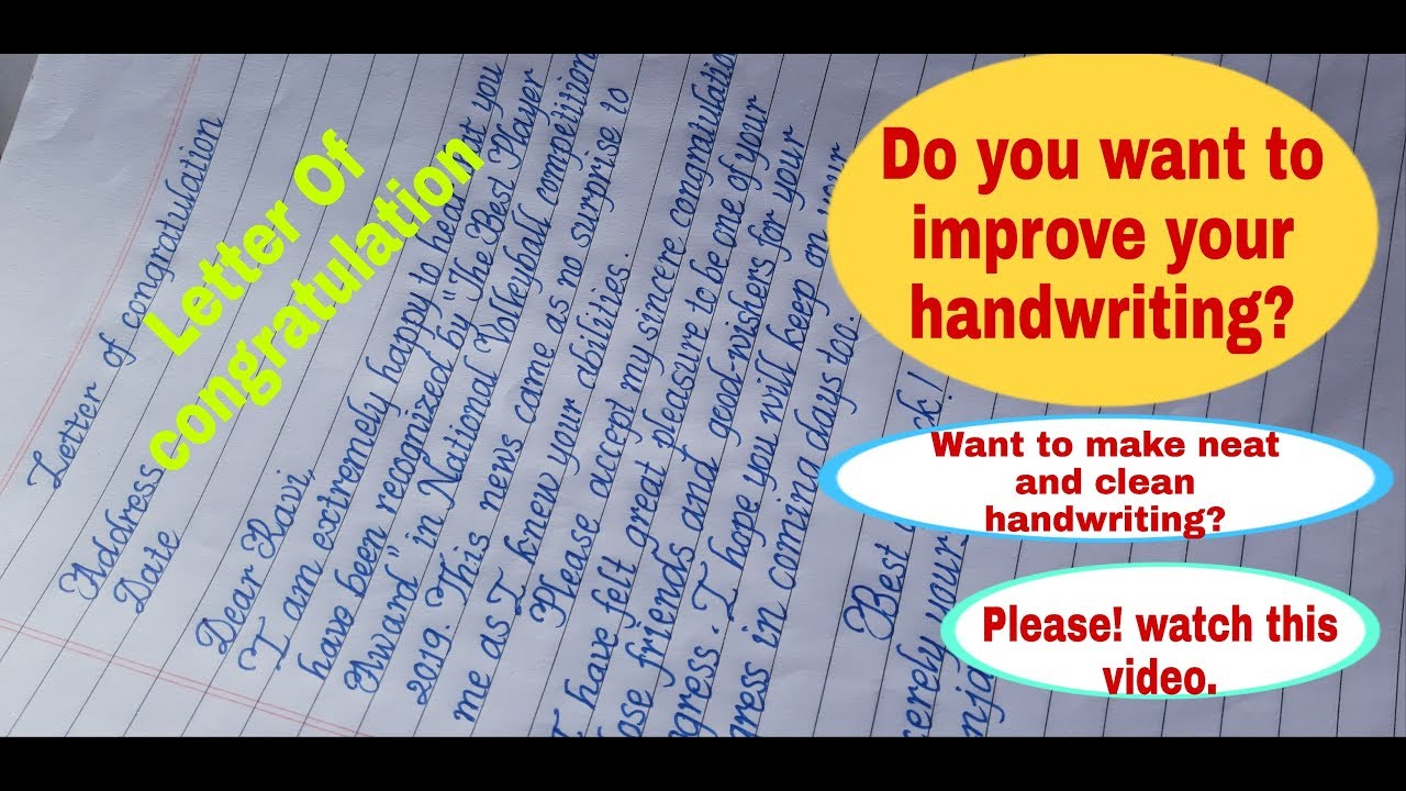 How to write "Letter of congratulations"/ Monocursive handwriting #7 ...