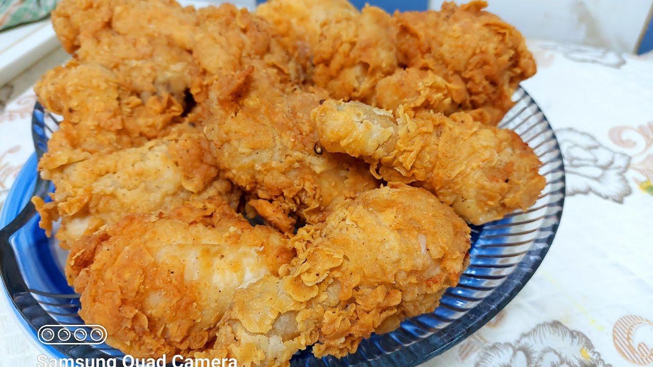 Home Made Crispy & Juicy Fried Chicken - YouTube