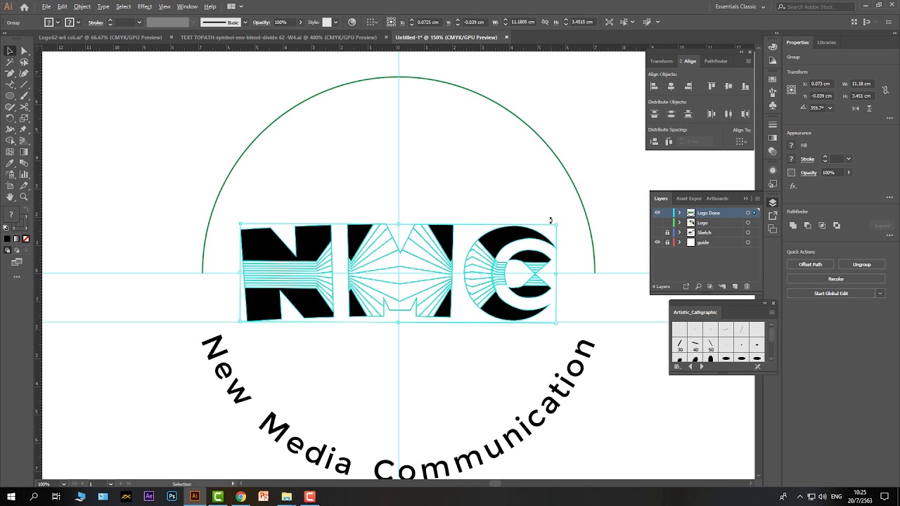 Logo 3 Fit text to path W4 63 - YouTube