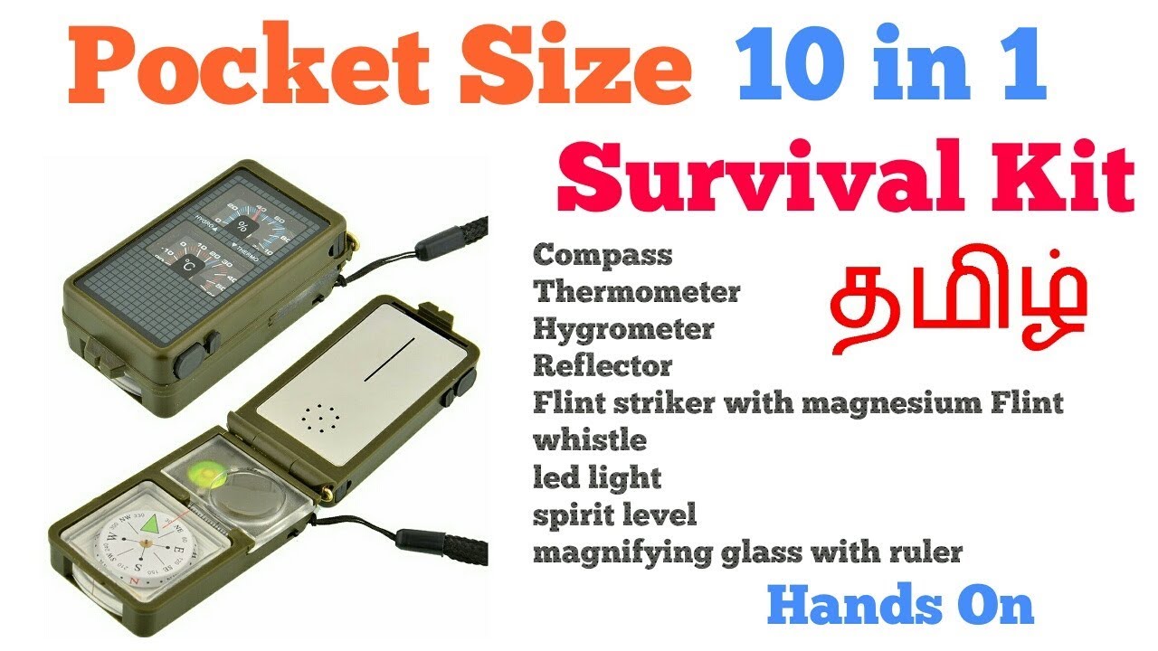 Military Pocket Survival Kit 10 in 1 for Camping/ Hiking / Jungle Tours ...