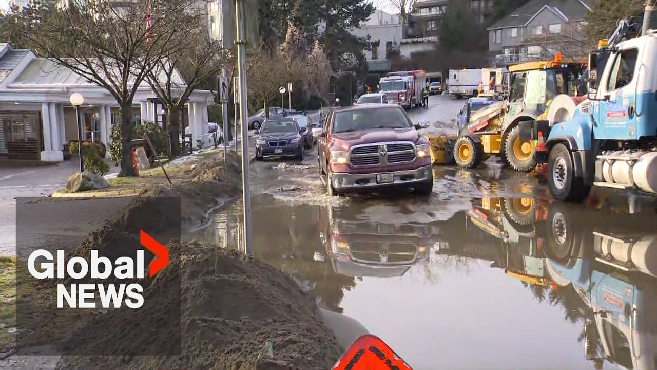 Huge water main break in BC forces dozens from homes, closes roads in ...