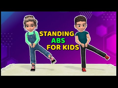 27 MIN STANDING ABS WORKOUT FOR KIDS - HOME EXERCISE