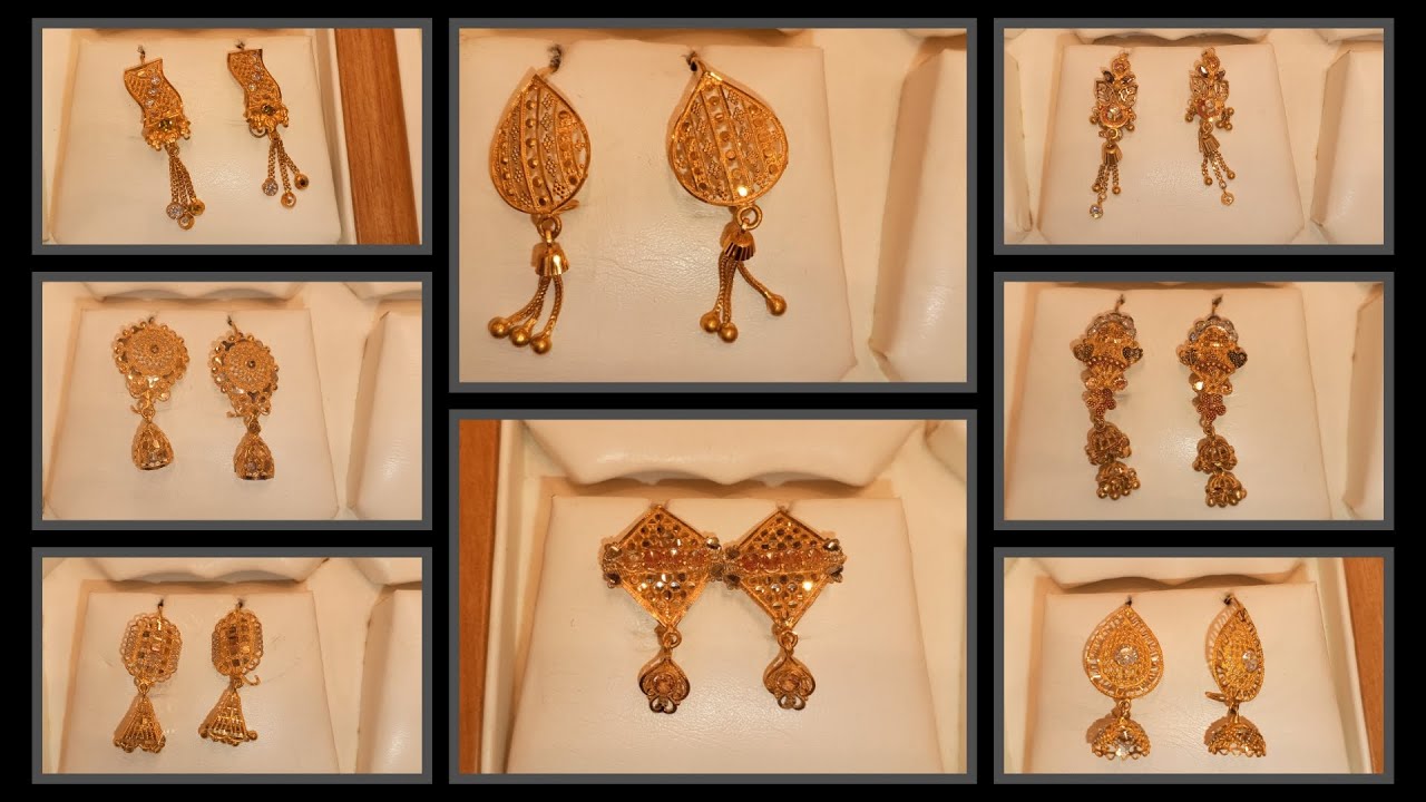 New style earrings||Gold design earrings||gold jewelry - YouTube