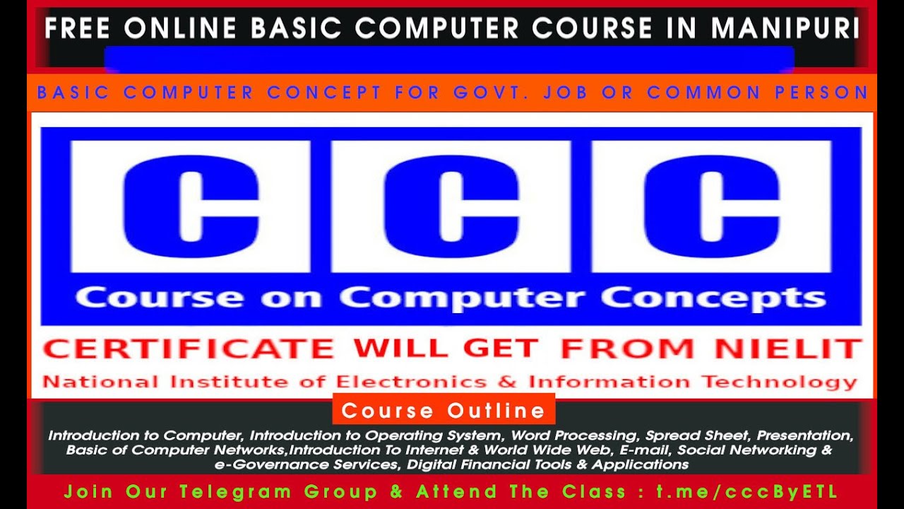 CCC, Course on Computer Course in Manipuri EP-3, Free Online Computer ...