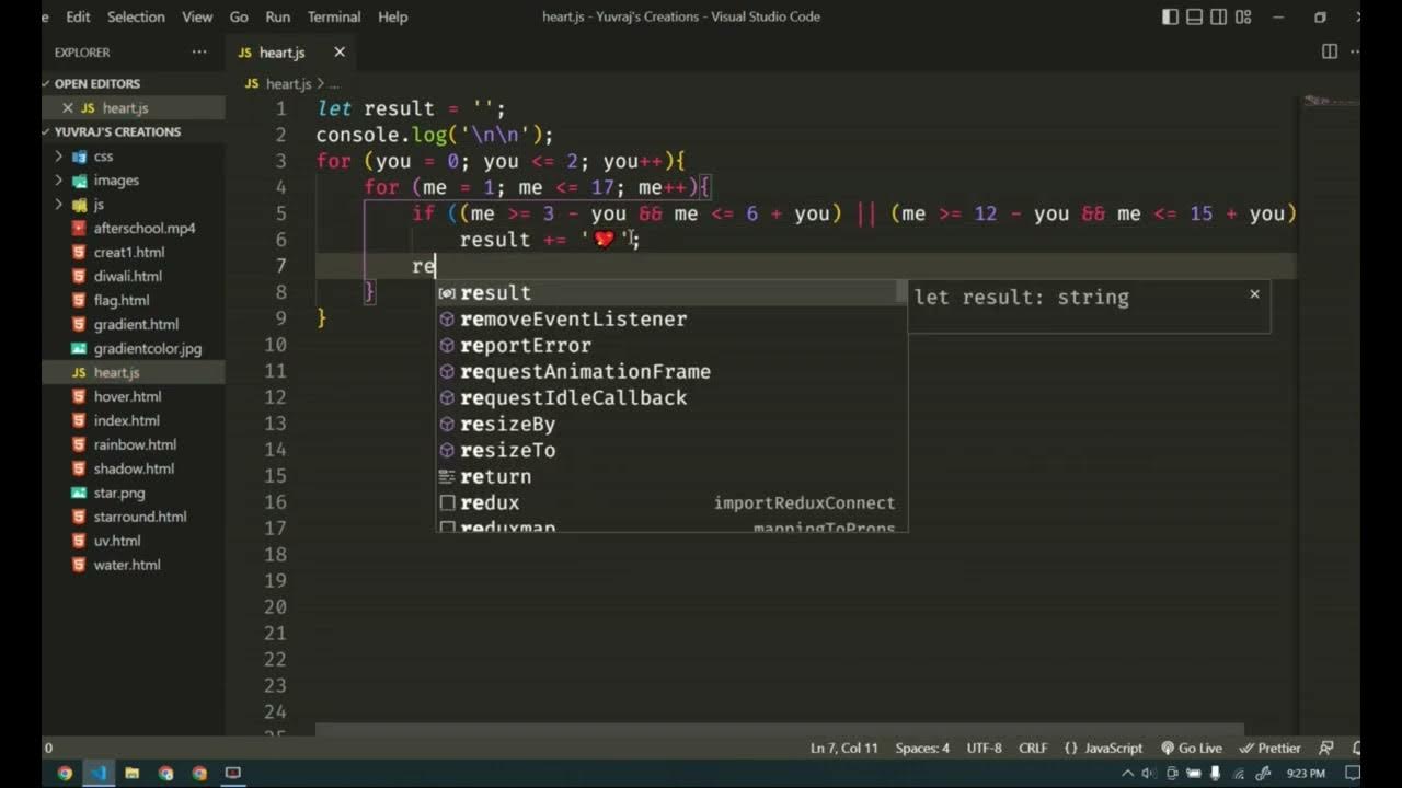 Heart Using Javascript Youtube