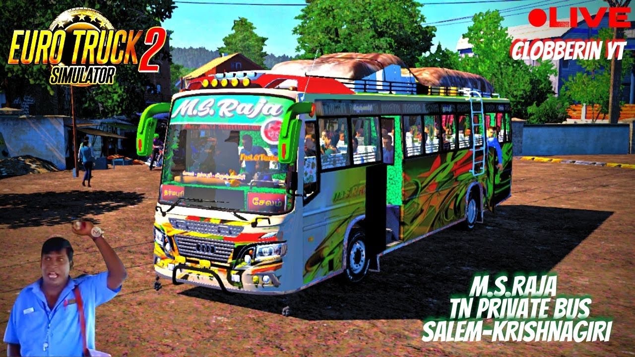 🔴Private bus own Viking v3.5🔥M.S.RAJA | SALEM-KRISHNAGIRI | ETS2 ! road ...