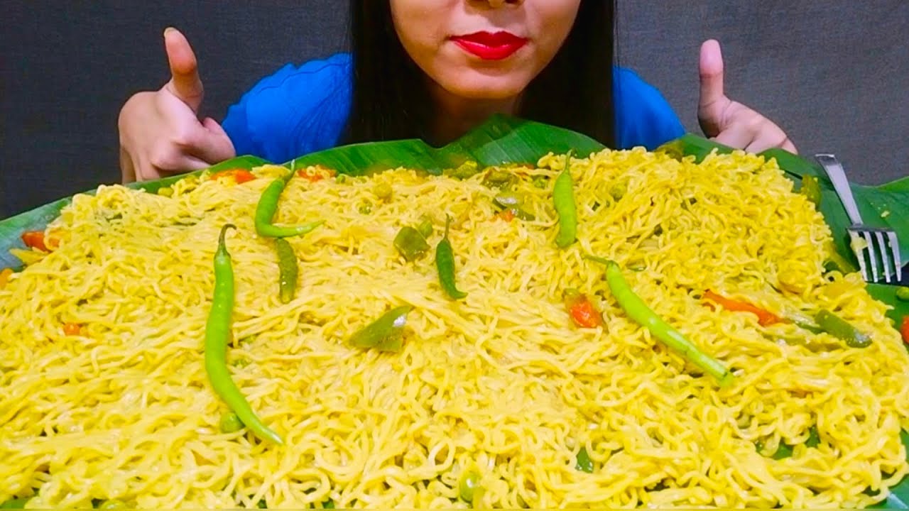 ASMR EATING: 6 PACKET MAGGIE EATING CHALLENGE | SPICY MAGGIE 🔥 EATING ...