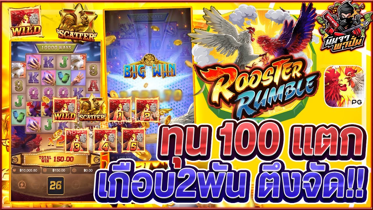 สล็อต สล็อตpg สล็อตวอเลท : Rooster Rumble ทุน 100 แตกเกือบ2พัน ตึงจัด ...