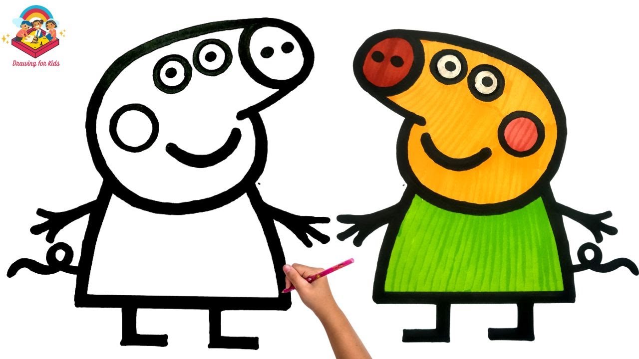 How to Draw Peppa Pig - Easy Step by Step Drawing & Coloring Tutorial ...