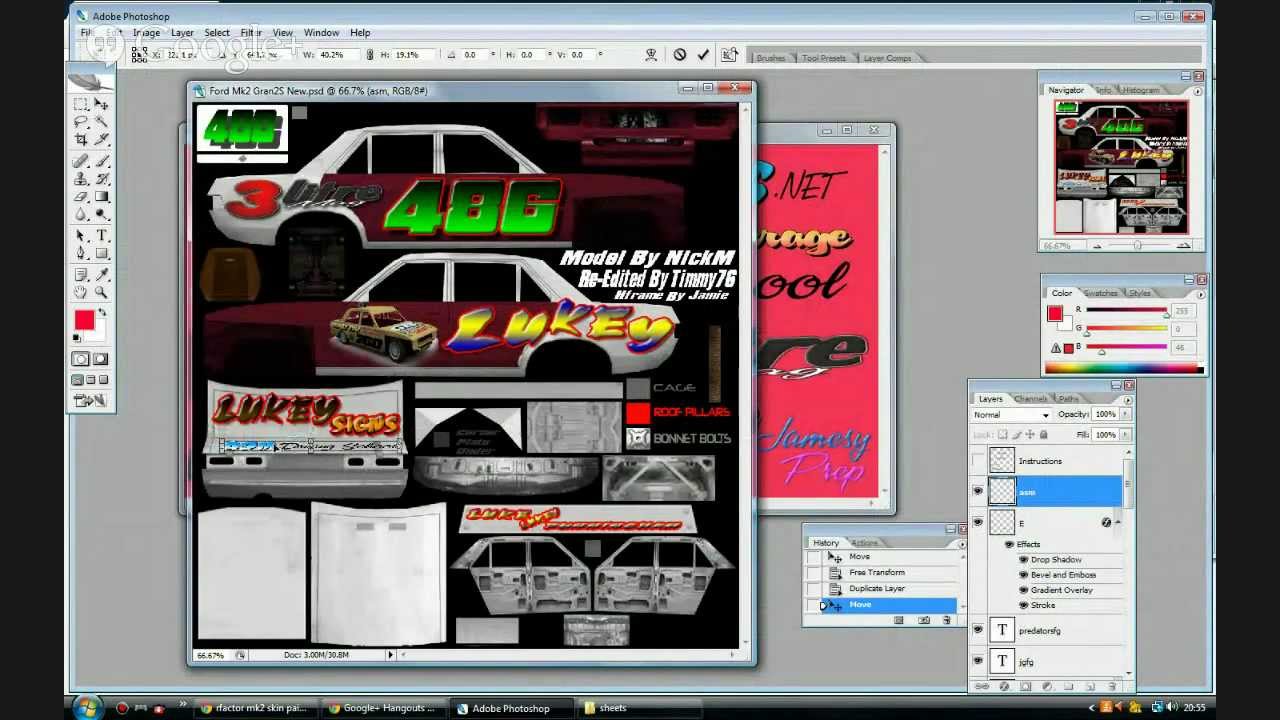 rfactor mk2 skin painting - YouTube
