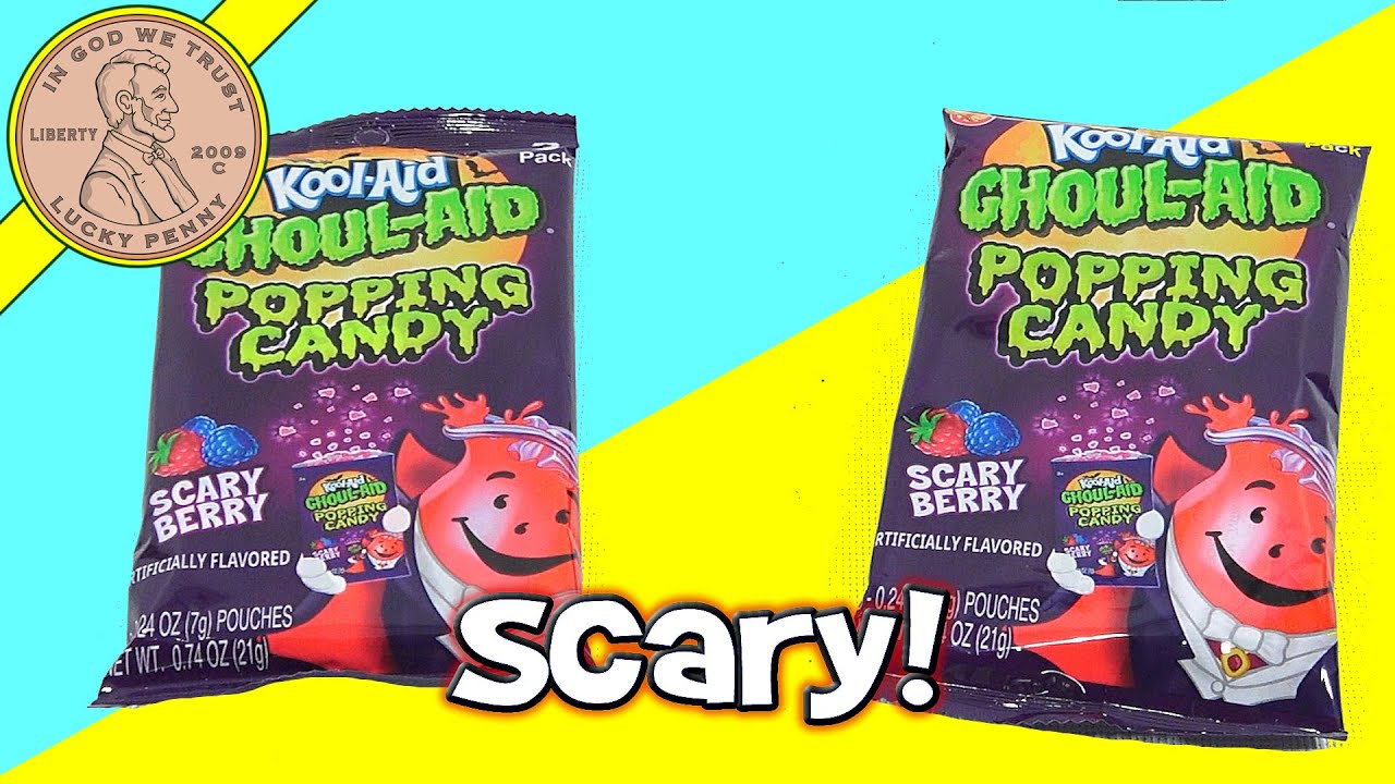 Kool Aid Ghoul Aid Halloween Popping Scary Berry Candy Review - YouTube