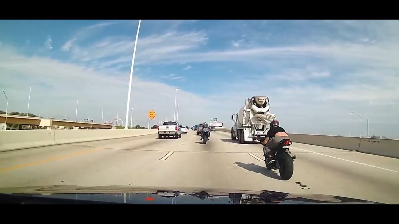 Motorcycle Crash Causes Rider to Plummet Over Guardrail - YouTube