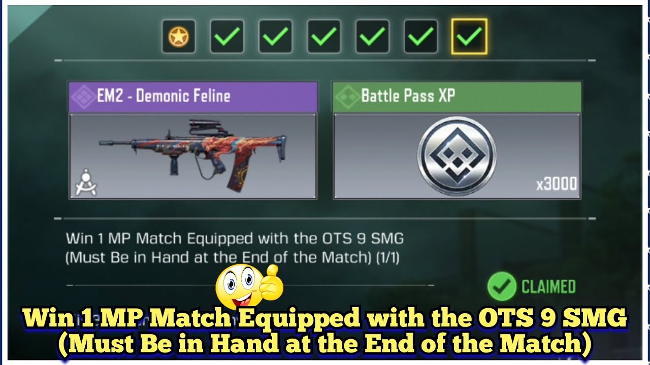 COD Mobile Win 1 MP Match Equipped with the OTS 9 SMG (Must Be in Hand ...