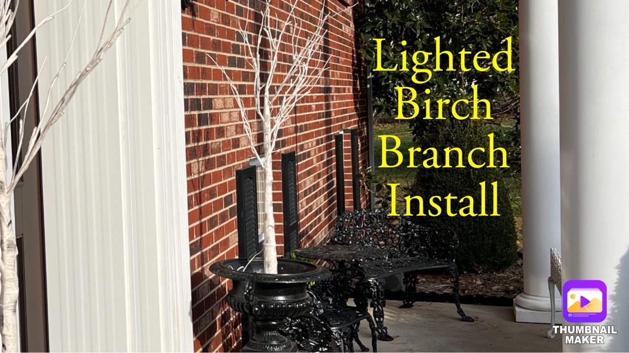 🎄Lighted Birch Branch Installation in the Garden Urns - My Method🎄 ...