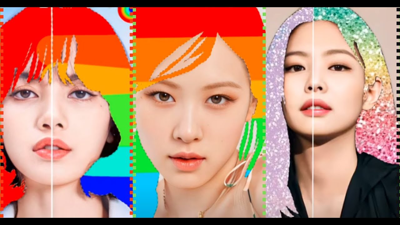 Lisa Hair Color in Red | Rose Hair Color in Rainbow | Jennie Blackpink ...