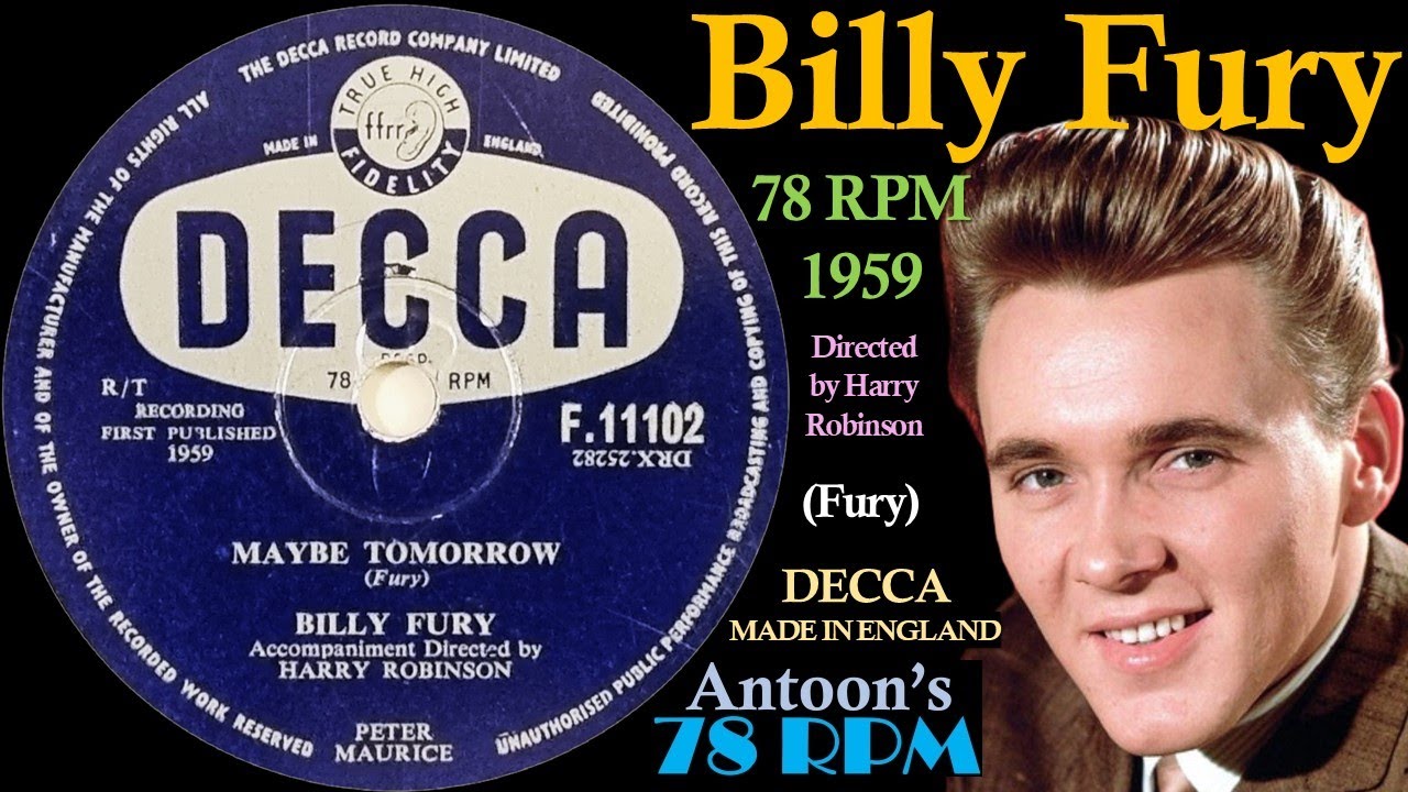 Billy Fury | Maybe Tomorrow | Decca 78 rpm | 1959 England - YouTube