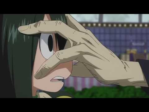 Aizawa saves Tsuyu (froppy) from Shigaraki's attack