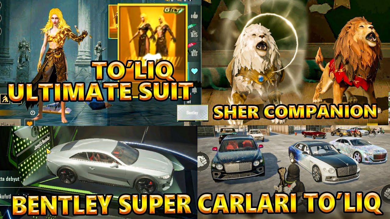 PUBG MOBILEDA O'ZBEK TILI QO'SHILDI | BENTLEY SUPERCARLARINI OLIB ...