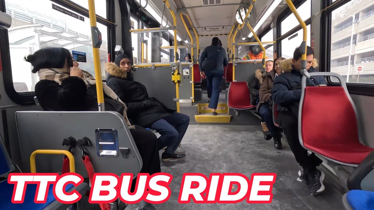 TTC 52 Bus Ride from Pearson Airport Terminal 3 to Eglinton Station ...
