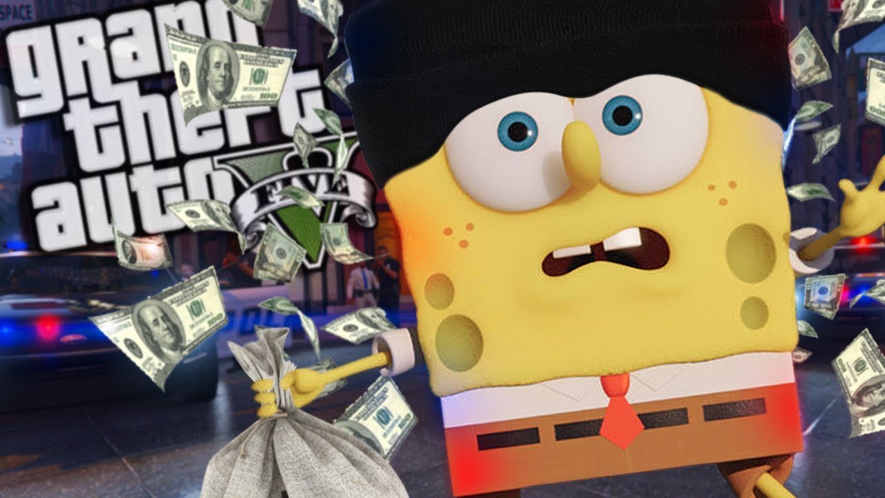 Spongebob ROBS a BANK MOD (GTA 5 PC Mods Gameplay) - YouTube