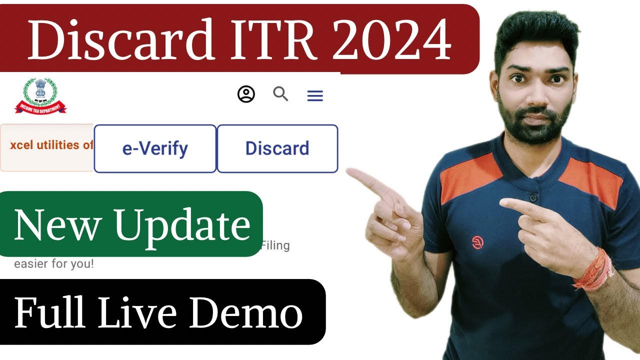 Discard ITR in income tax return e filing portal 2024 live demo | itr ...