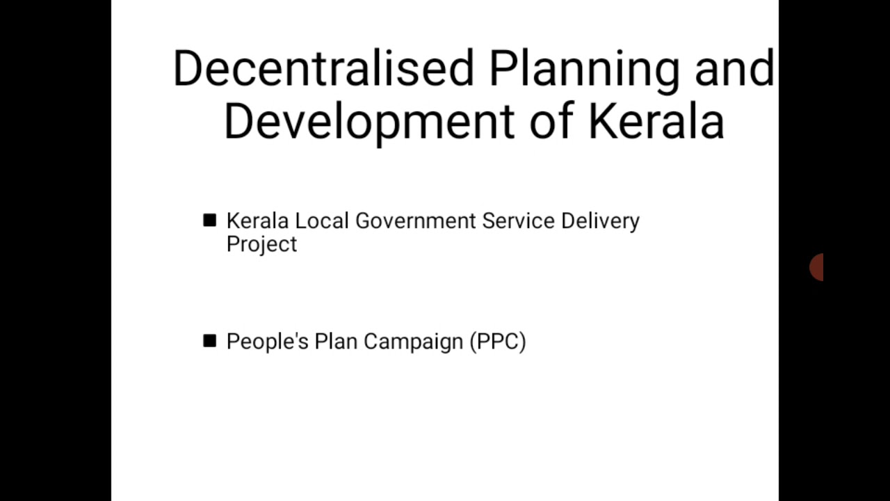 Decentralised Planning and Development of Kerala - YouTube