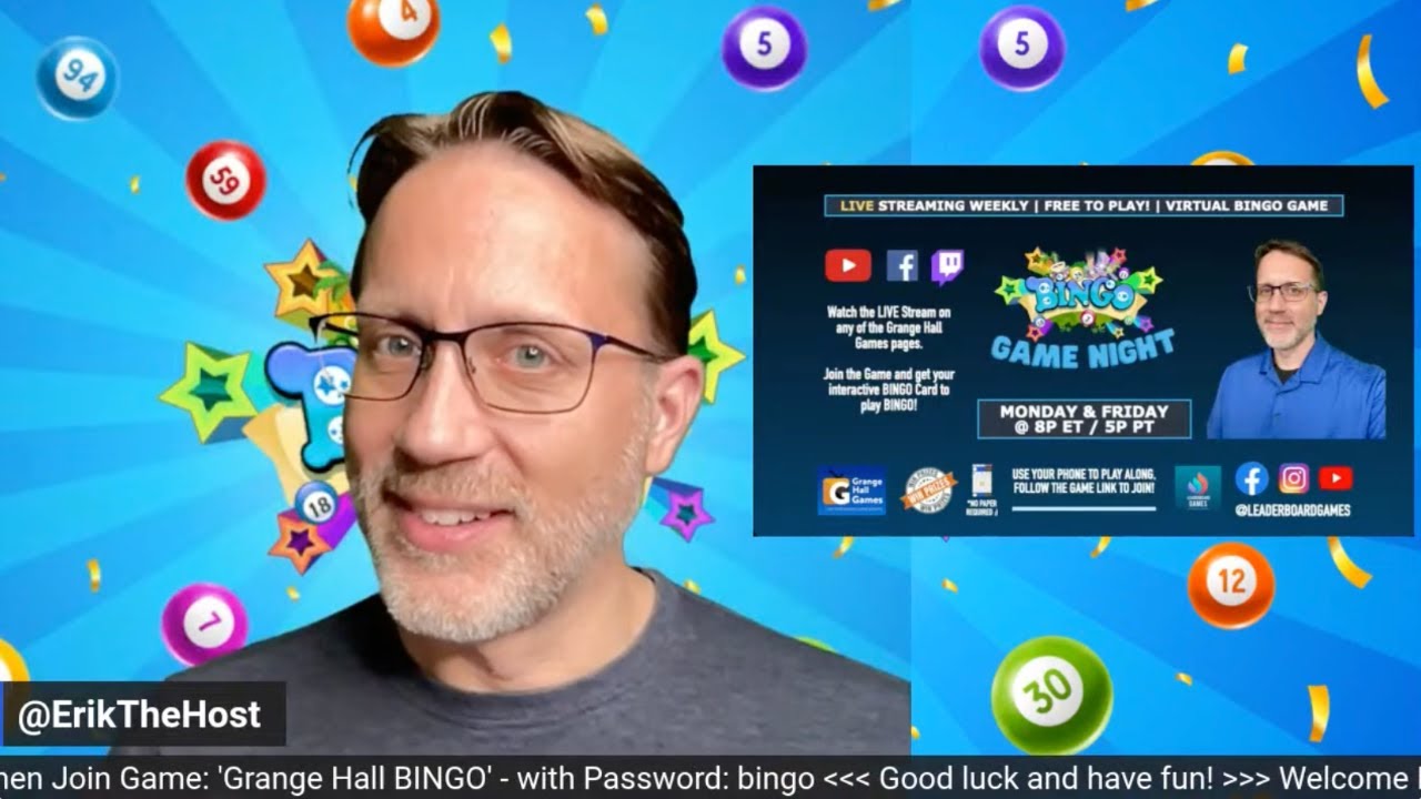 BINGO Game Night - MONDAY 11/20 | Grange Hall Games - FREE to Play ...