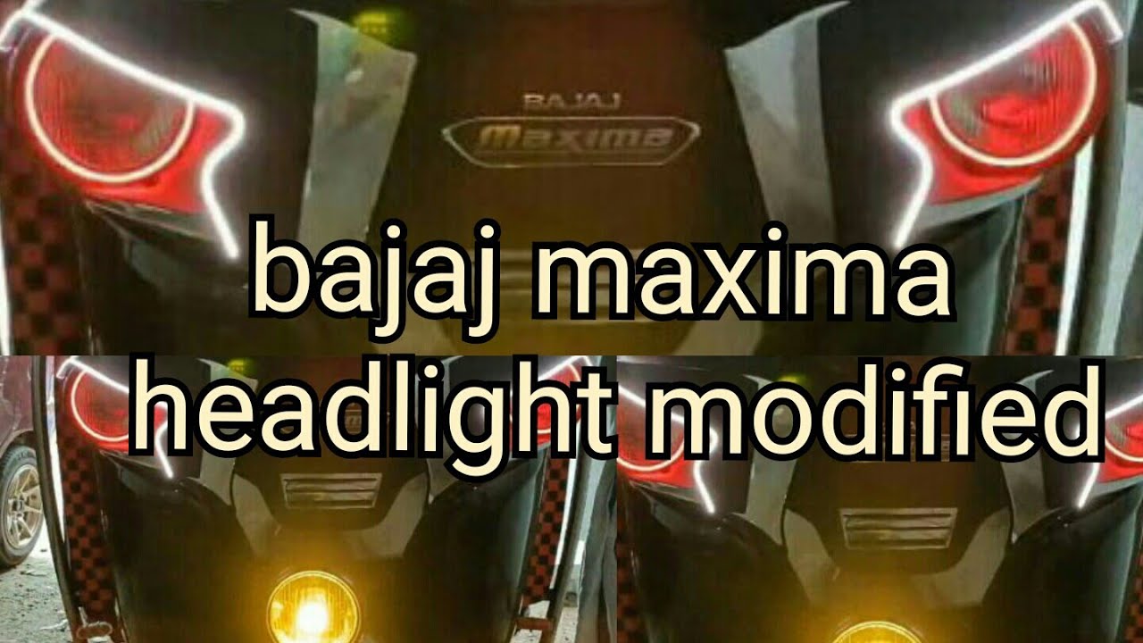 bajaj maxima headlight modified - YouTube