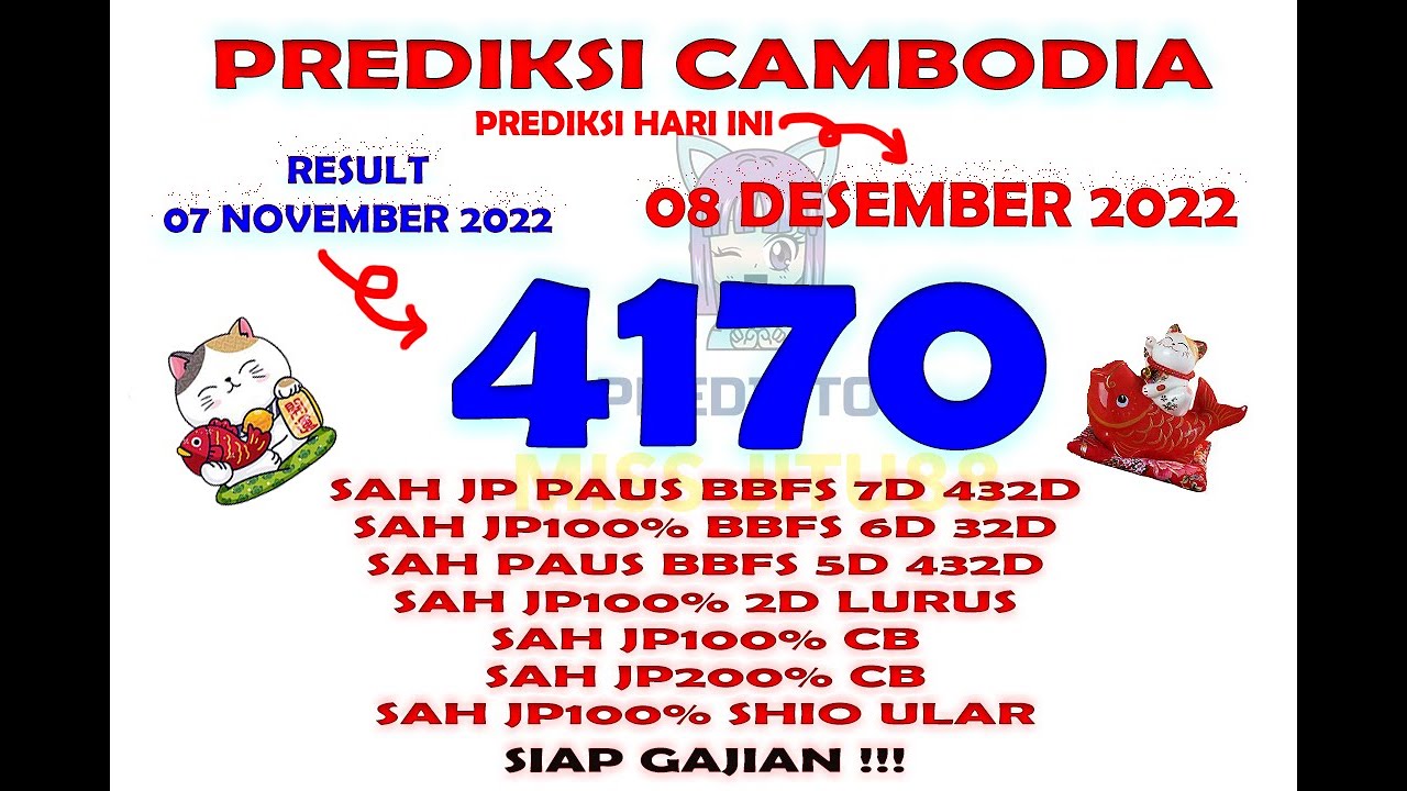 Prediksi CAMBODIA 8 desember 2022 - Bocoran togel cambodia Angka togel ...
