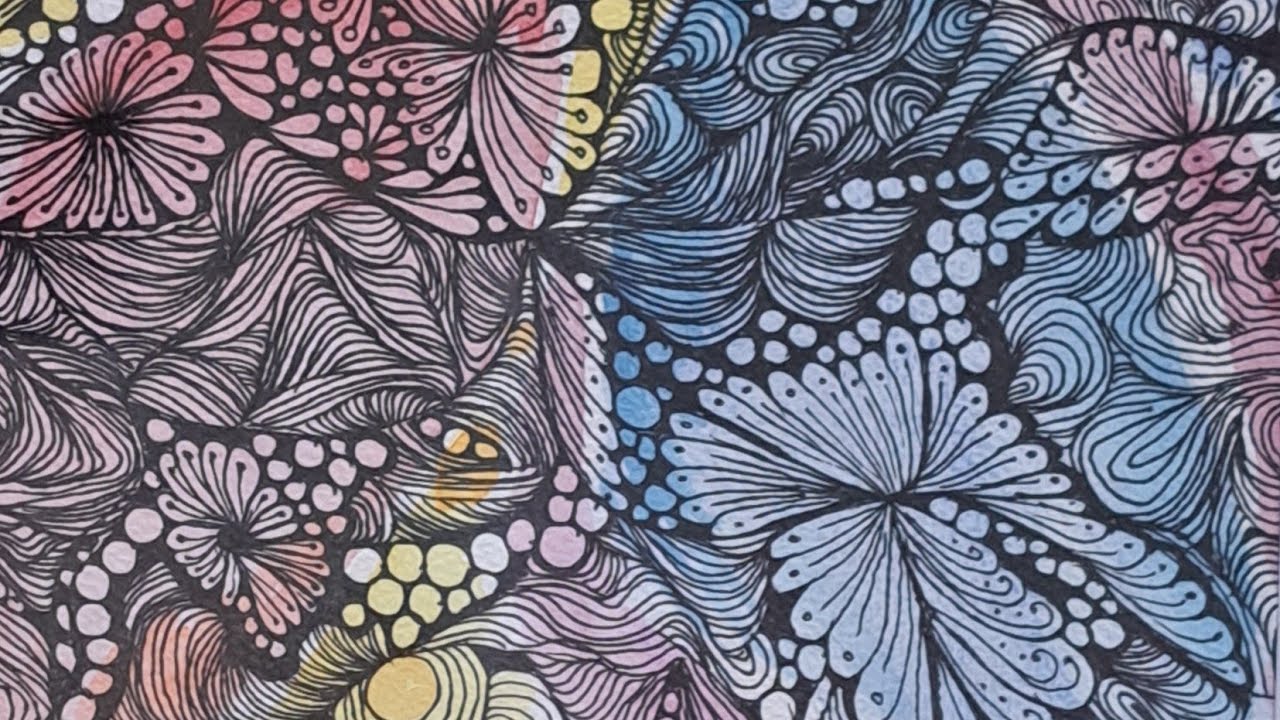 Part 1: Inner Red and Blue Light in the Zentangle Technique - YouTube