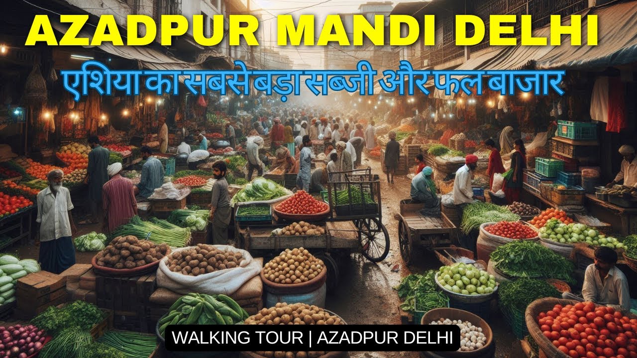 Walking Tour 4K Video | India Largest Market | Azadpur Mandi Unfilterd ...