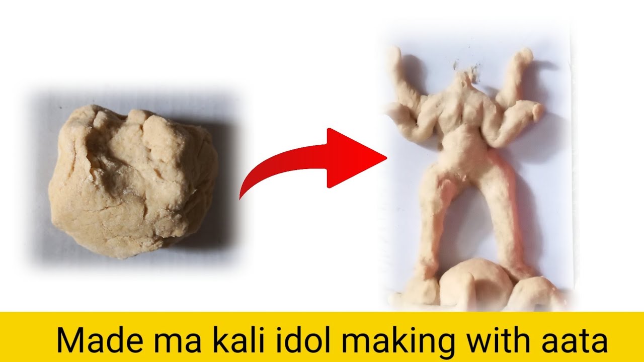 how to make maa kali idol with aata 🥰 - YouTube