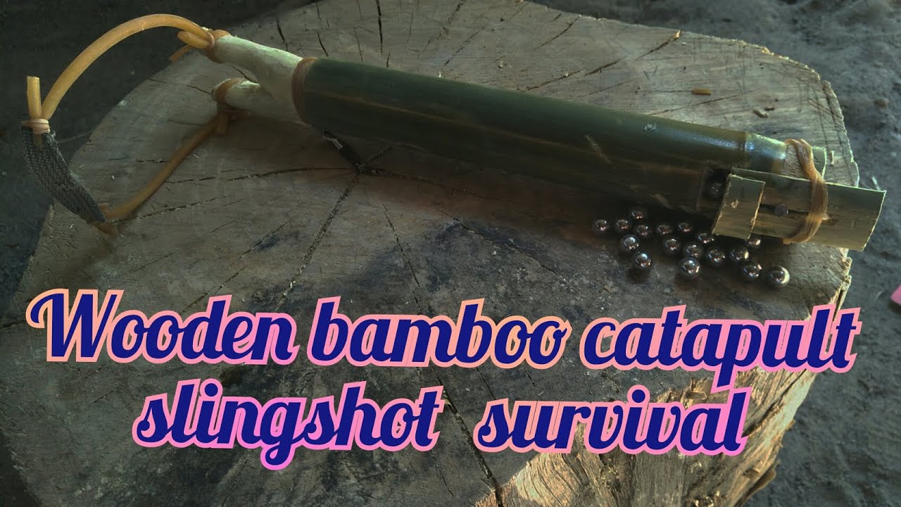 Wooden bamboo catapult slingshot survival #how to make catapult ...