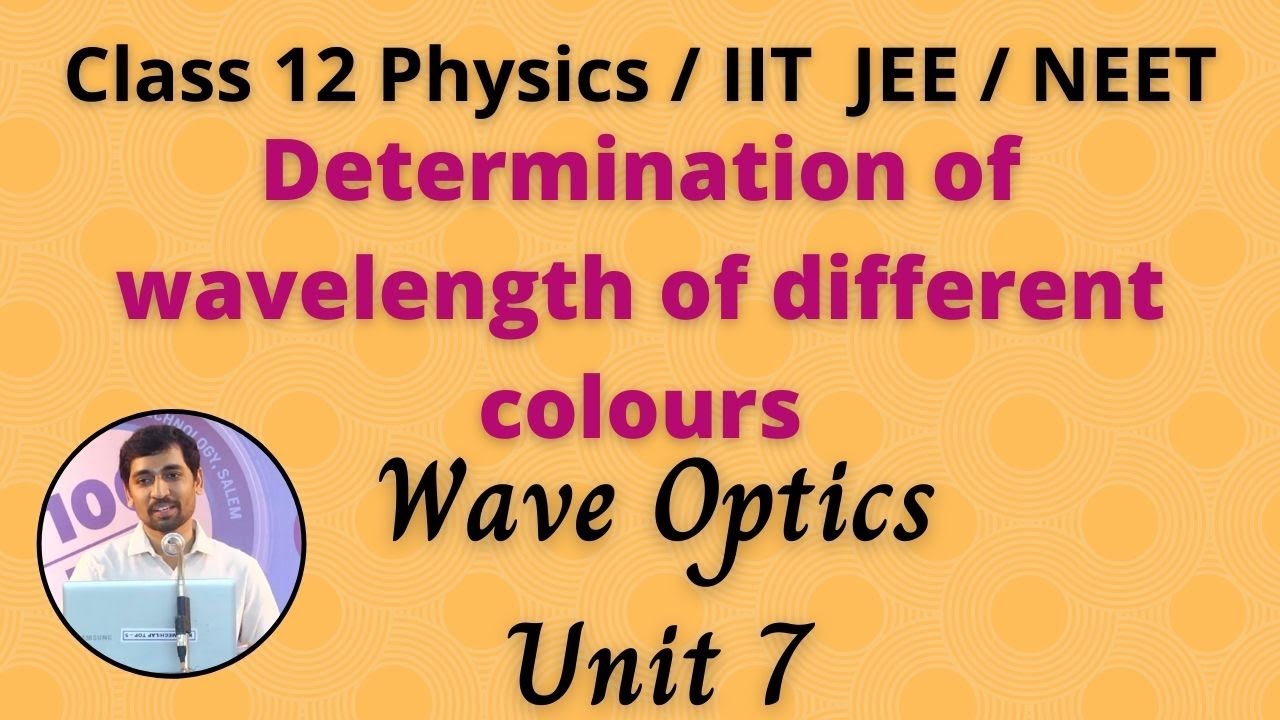 Determination of wavelength of different colours Wave Optics Unit 7 Class 12 Physics JEE/NEET ...