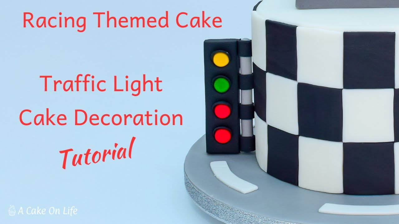 Traffic Light Cake Topper Tutorial/Racing Themed Cake Decorating Idea - YouTube