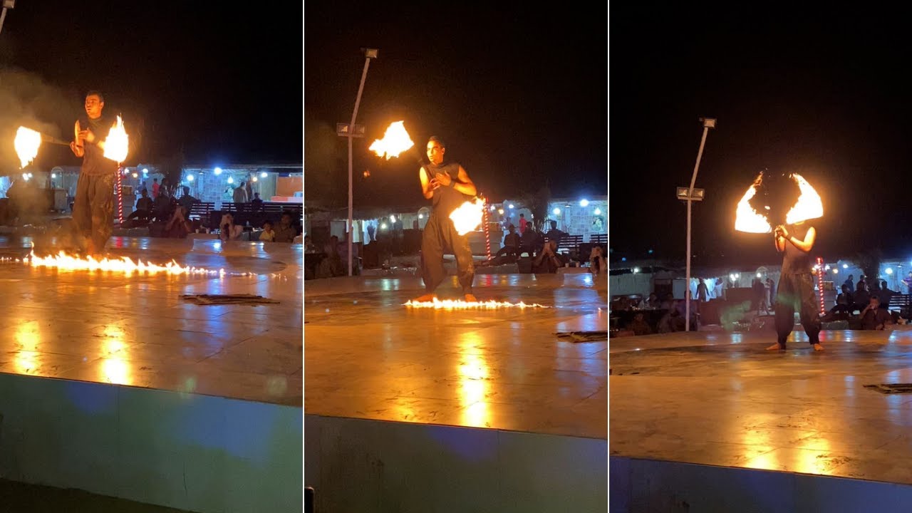 Amazing Fire Show in Dubai || Fire Dancing Show in Dubai || Desert ...