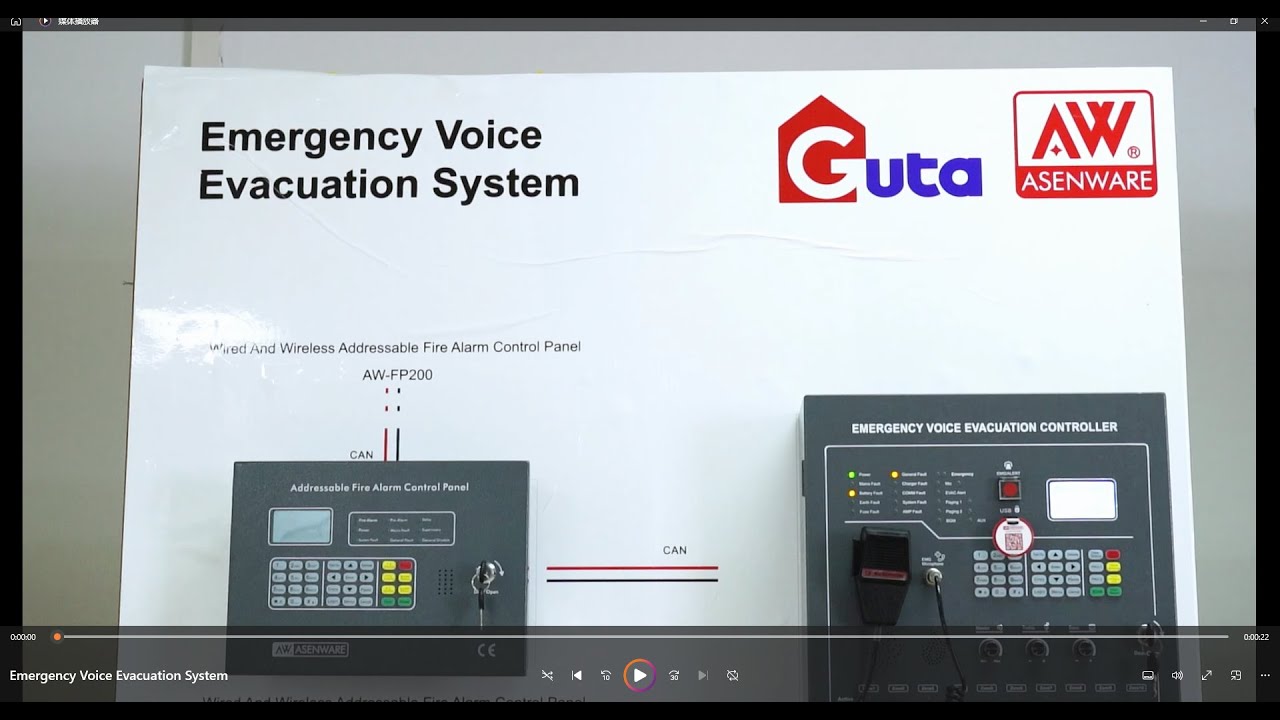 Asenware EVC500-Emergency Voice Evacuation System Show Board - YouTube