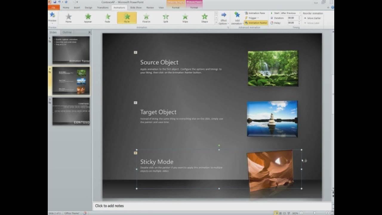 PowerPoint 2010 Animation Painter - YouTube
