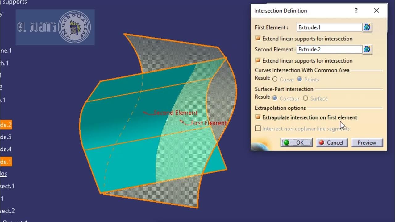 CATIA V5 desde cero. Lección sobre Función Intersection - YouTube
