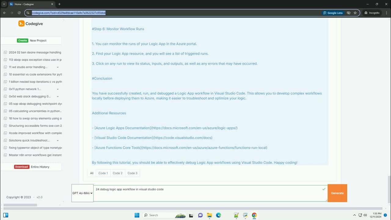 24 debug logic app workflow in visual studio code - YouTube