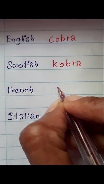 How to write Cobra in different languages - YouTube