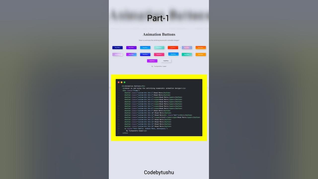 Button Use The In Css Through Part 2 Html Css Codebytushu Coding