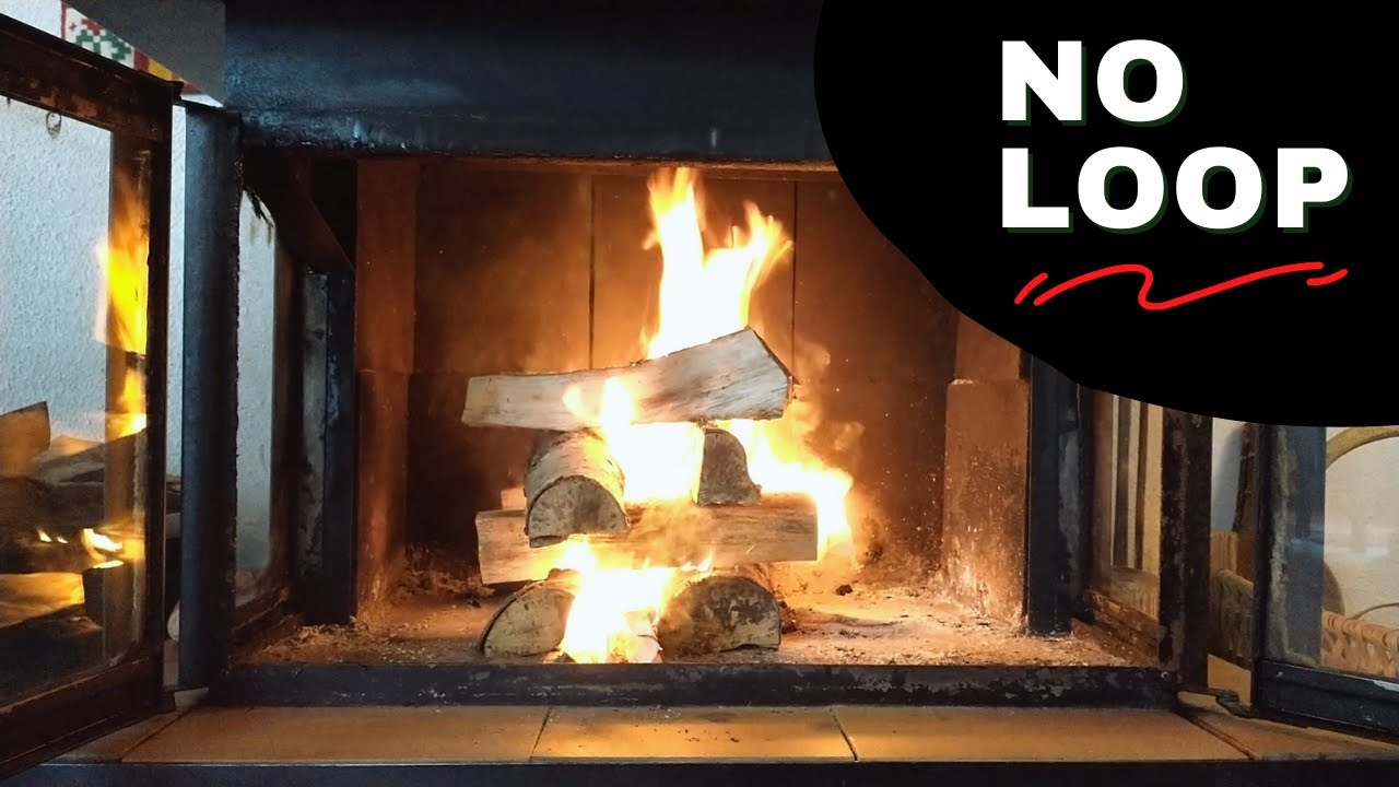 Fireplace with Crackling Fire Sounds (Real Fire Wood Burning - No Loop ...